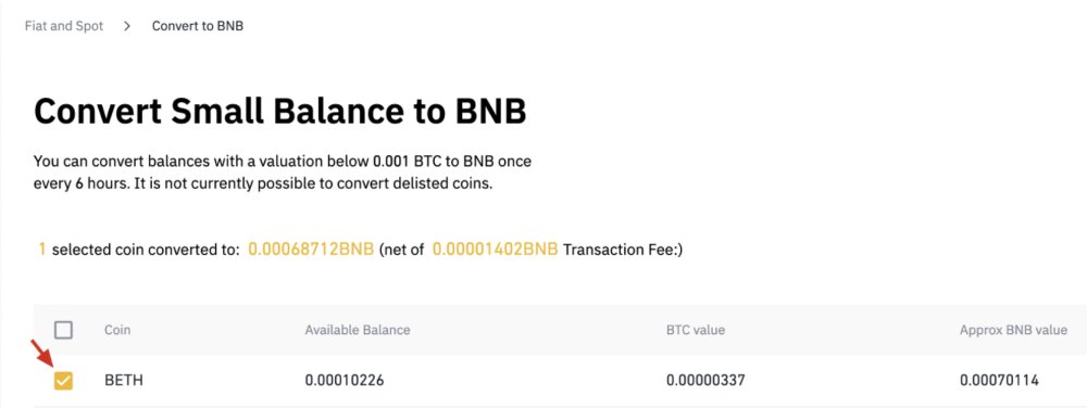How to Convert Small Balance to BNB on Binance | 4 Simple Steps