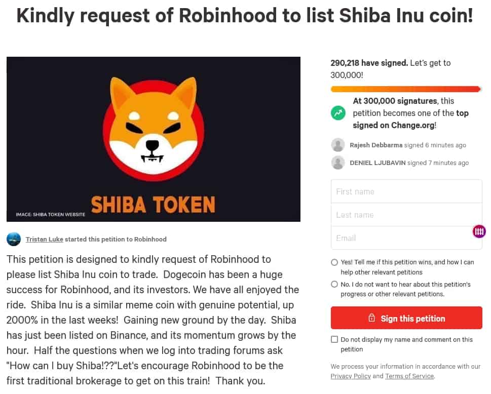 Robinhood CEO confirms crypto wallet waitlist hits 1 million as SHIB ...