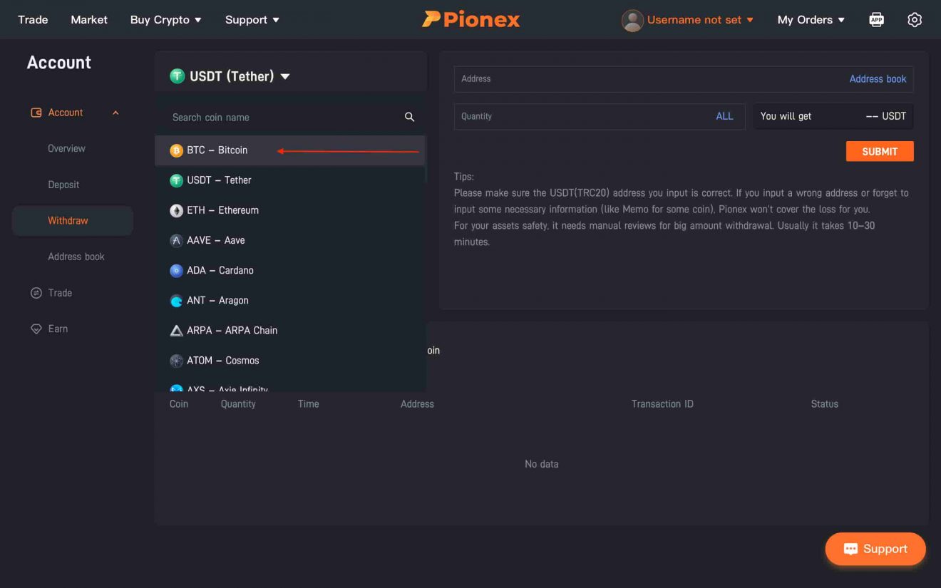 How to Deposit & Withdraw with Pionex | Step-by-Step