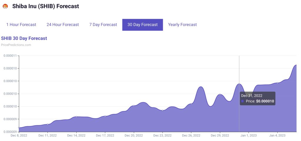 Machine learning algorithm sets SHIB price for December 31, 2022