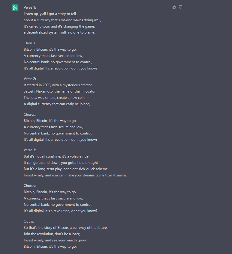 We asked ChatGPT to explain Bitcoin in a rap song and it's dope