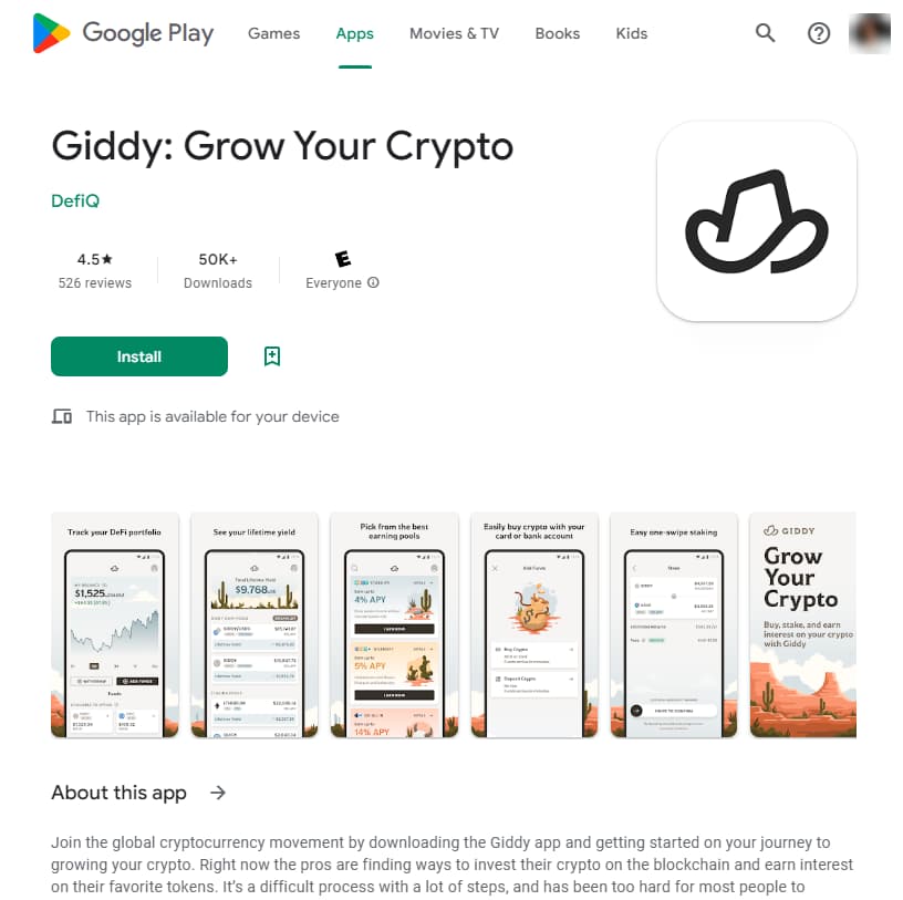 Giddy App Review [2025] | Buy Crypto & Earn Interest