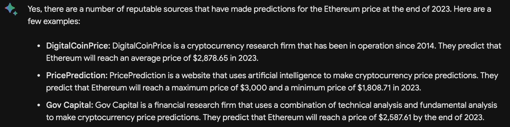 We asked Google Bard what will be Ethereum price end of 2023; Here’s ...