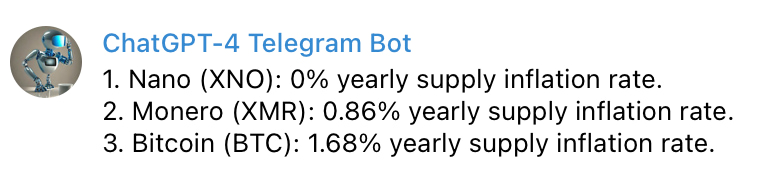 ChatGPT picks 3 cryptocurrencies with the lowest yearly supply inflation