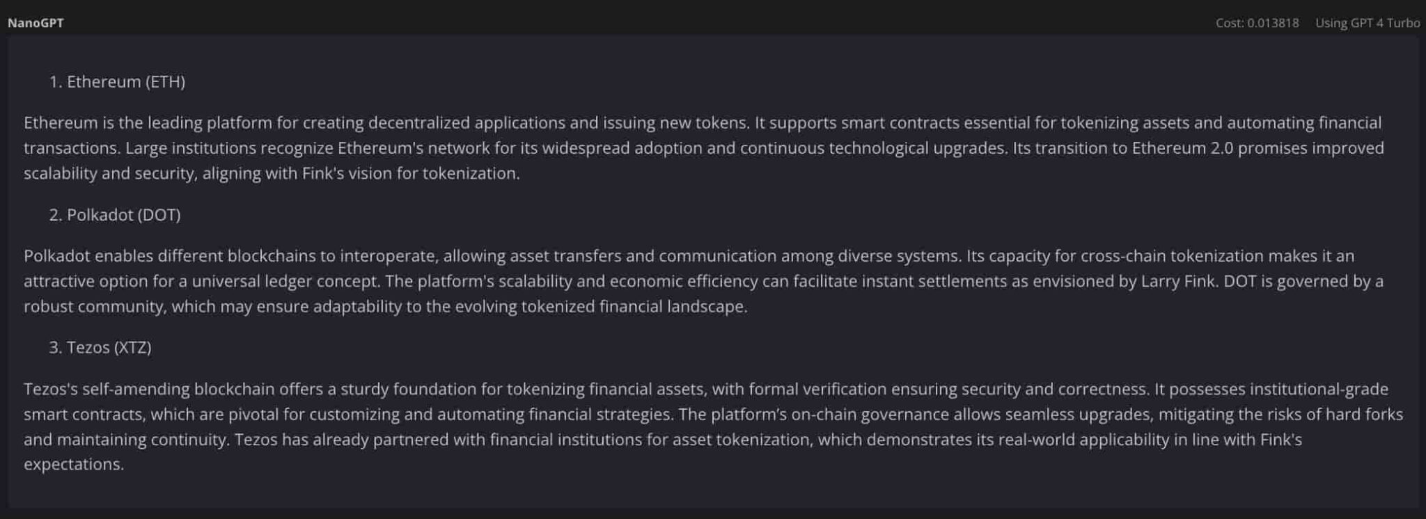 ChatGPT picks 3 promising tokenization blockchains following BlackRock ...