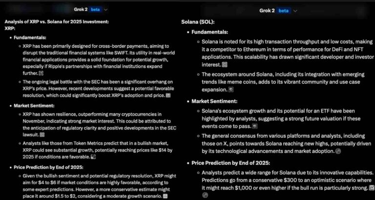 Solana or XRP? We asked AI which crypto is a better buy for 2025