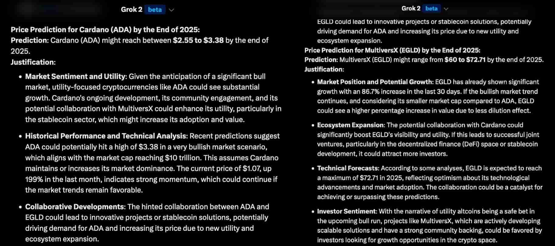 AI predicts ADA and EGLD price amid potential Cardano-MultiversX ... AI predicts ADA and EGLD price amid potential Cardano-MultiversX ...