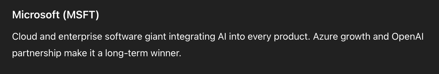 ChatGPT-5 picks 5 stocks to hold through 2026